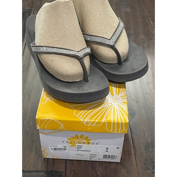 Yellow Box | Shoes | Yellowbox Womens Flip Flop Sandals Venus Grey 9 ...